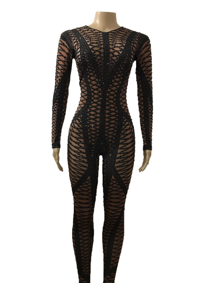Osiris Dance Costume Performance Outfit Black bodysuit latin dance ...
